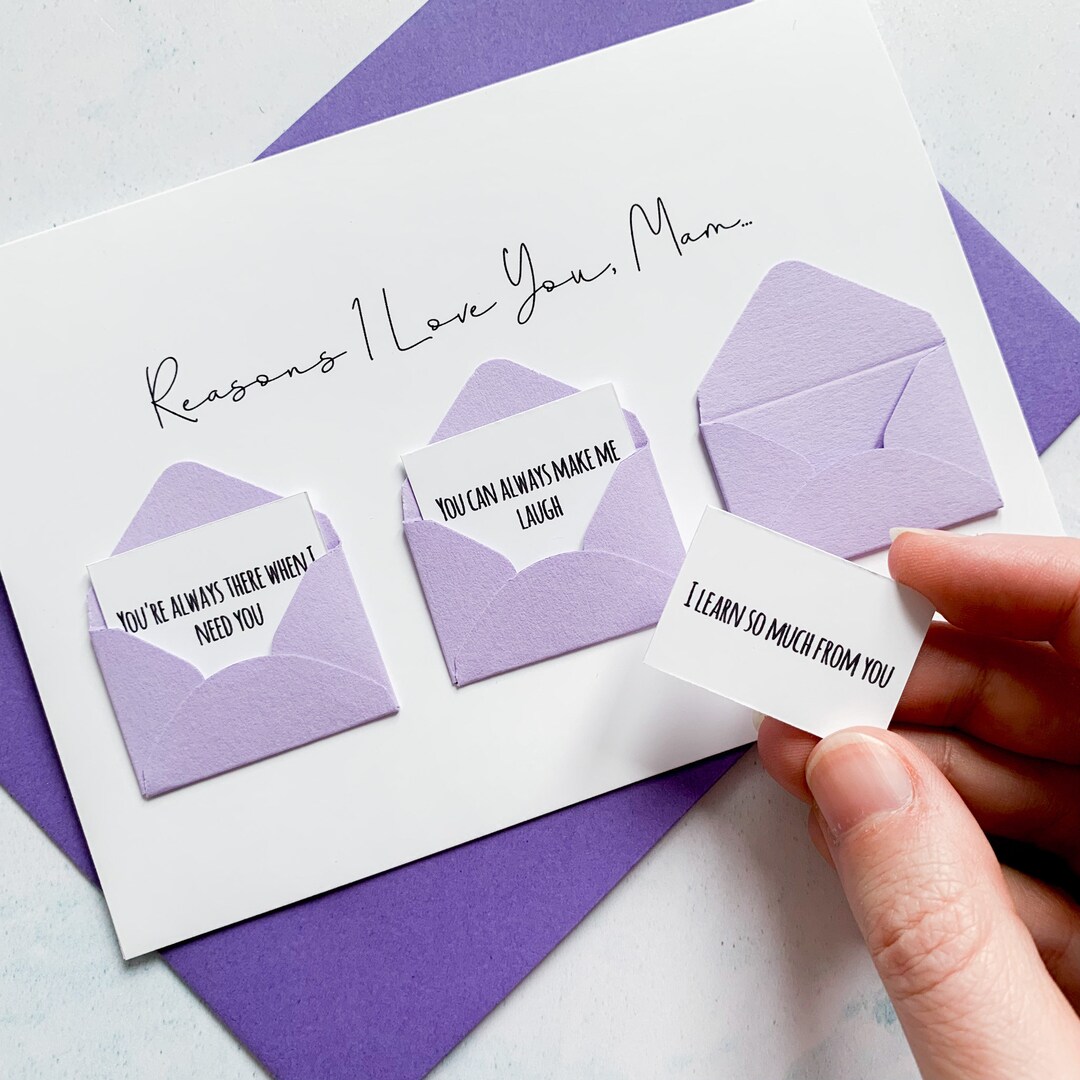 Personalised Reasons I Love You Mam Card, Mam Mother's Day Card, Card ...