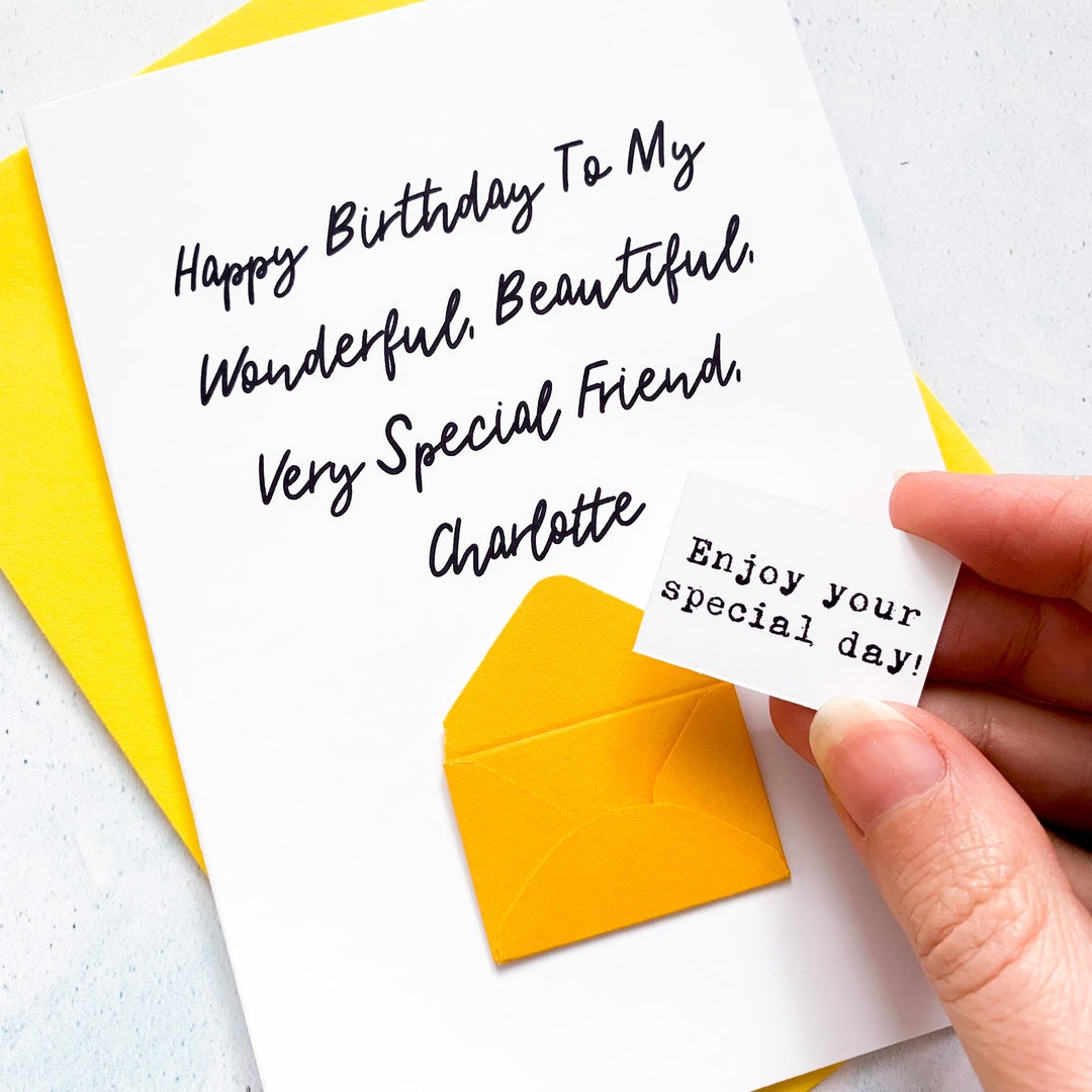 Very Special Friend Birthday Card, Best Friend Birthday Card, Friend ...