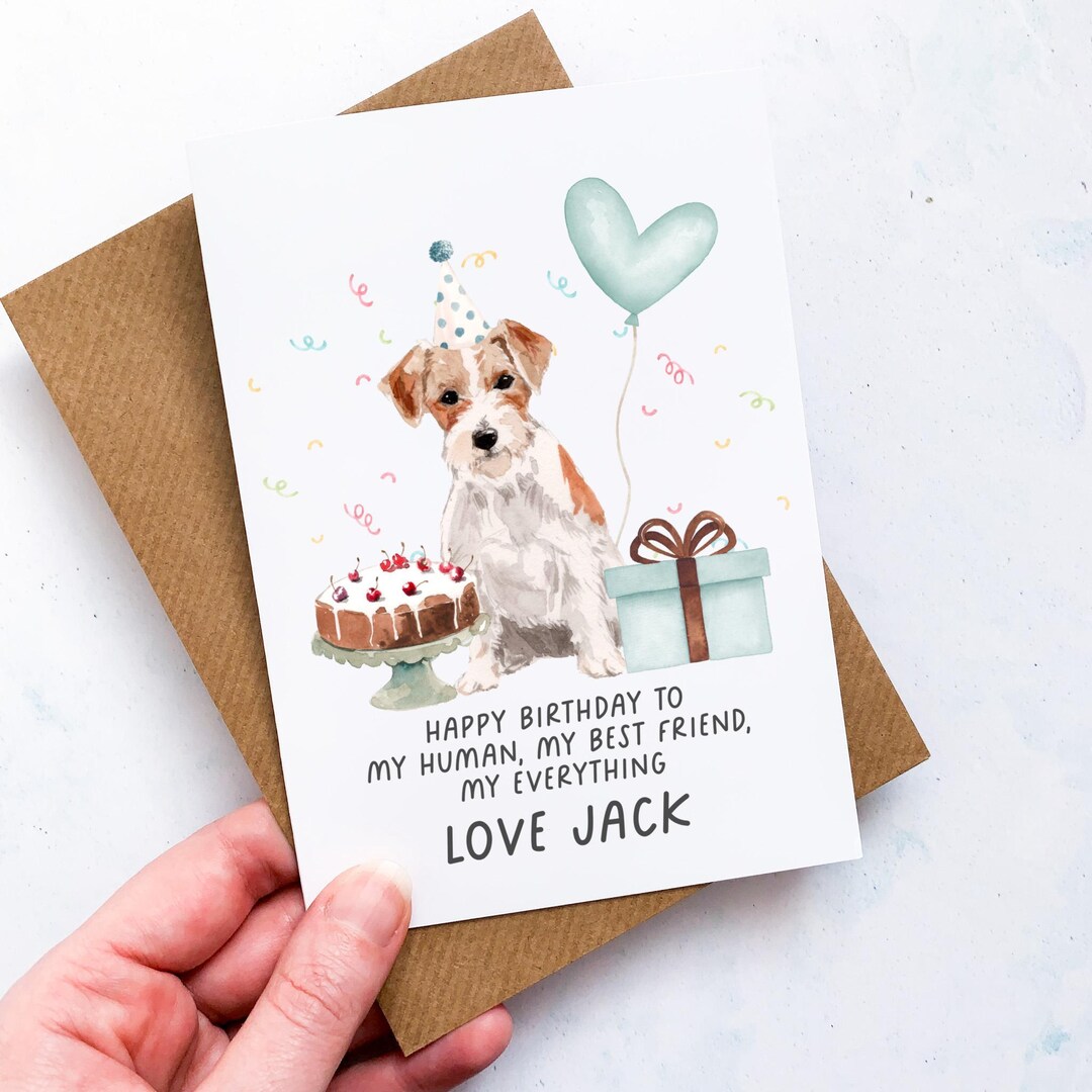 Personalised Jack Russell Birthday Card, Jack Russell Pet Keepsake ...