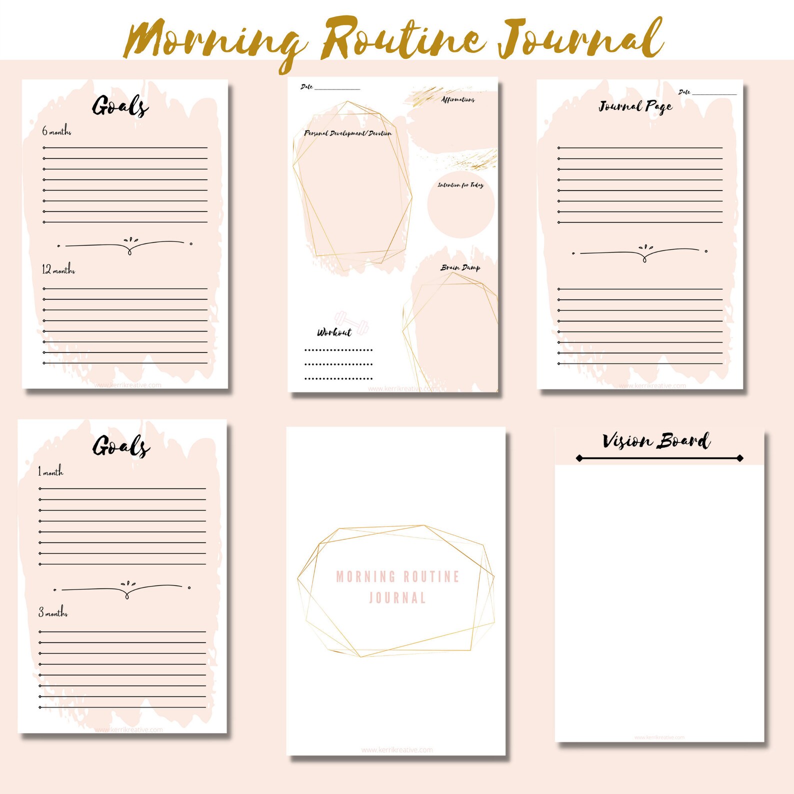 Morning Routine Digital Download Downloadable PDF Daily Routine Journal ...