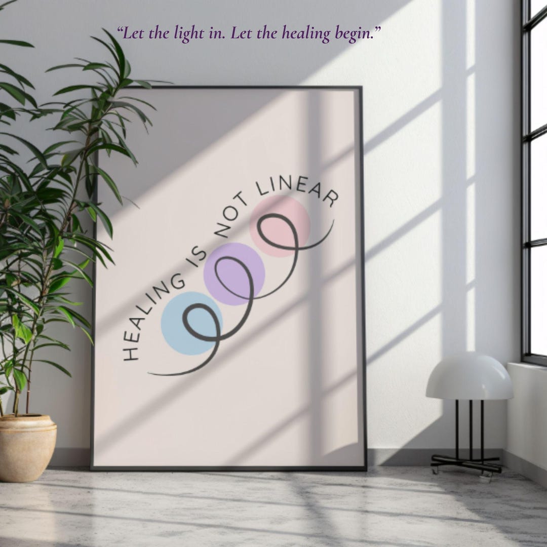 Healing is Not Linear Poster – Motivational Mental Health Digital Wall ...