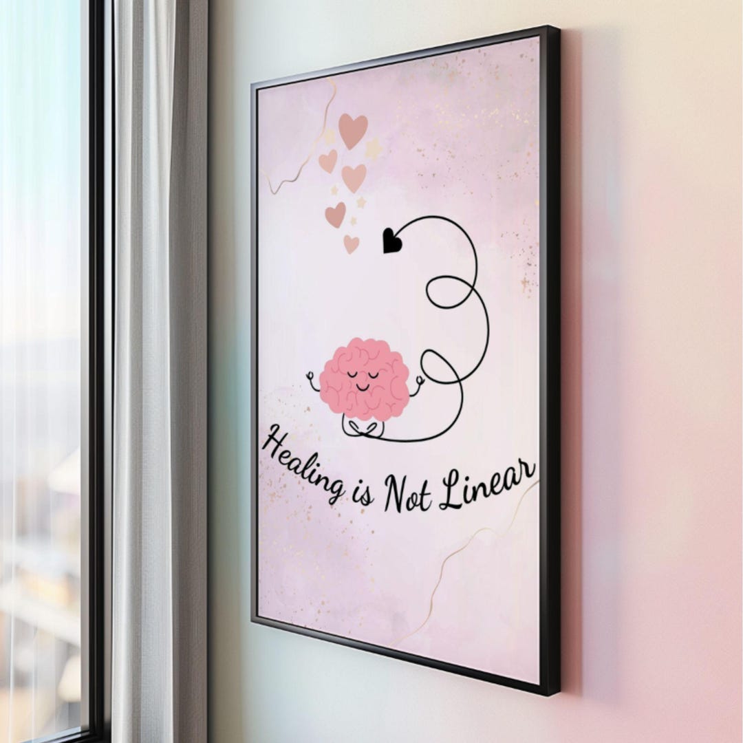 Healing is Not Linear Poster | Mental Health Wall Art for Therapist ...