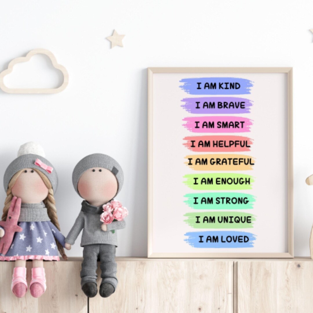 Kids Affirmation Printable Poster - Positive Self-talk Wall Art - Etsy