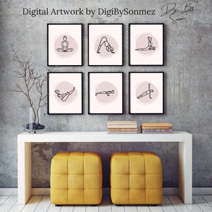 Pilates Printable Wall Art 6 Piece Wall Art Pilates Line Art Set Health ...