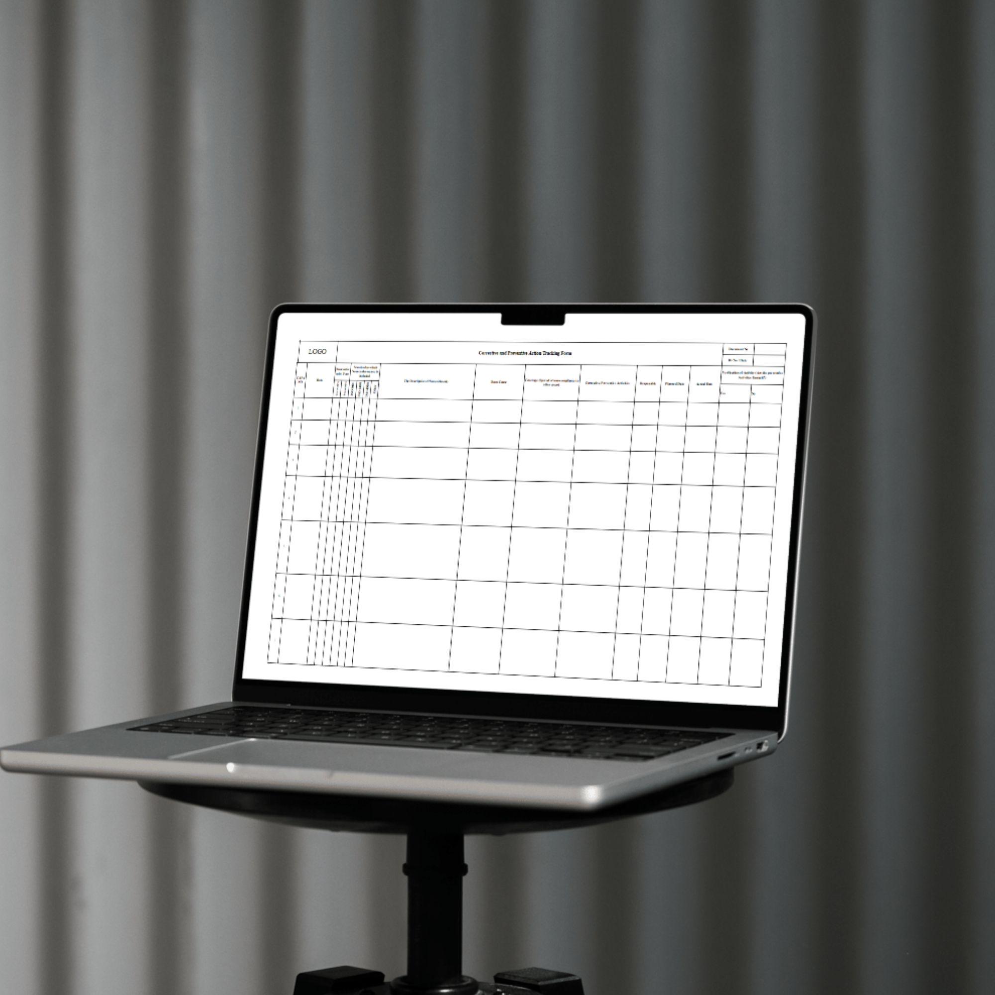 Corrective & Preventive Actions Readiness Form | ISO 9001 CAPA Tracking ...