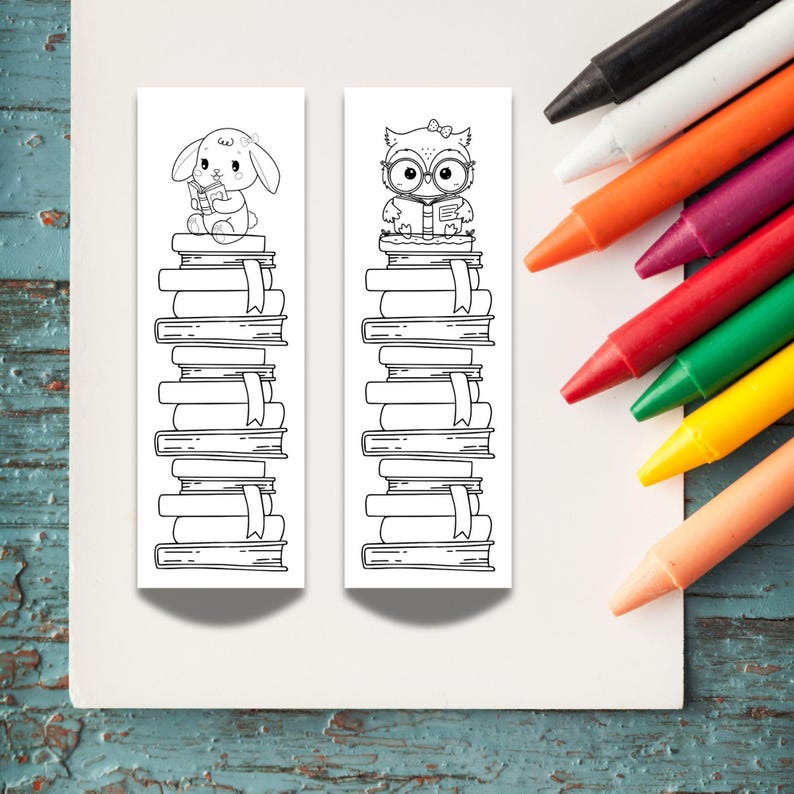 Cute Animal Printable Bookmarks for Kids | Fun & Interactive First Reading Gift With Coloring ...