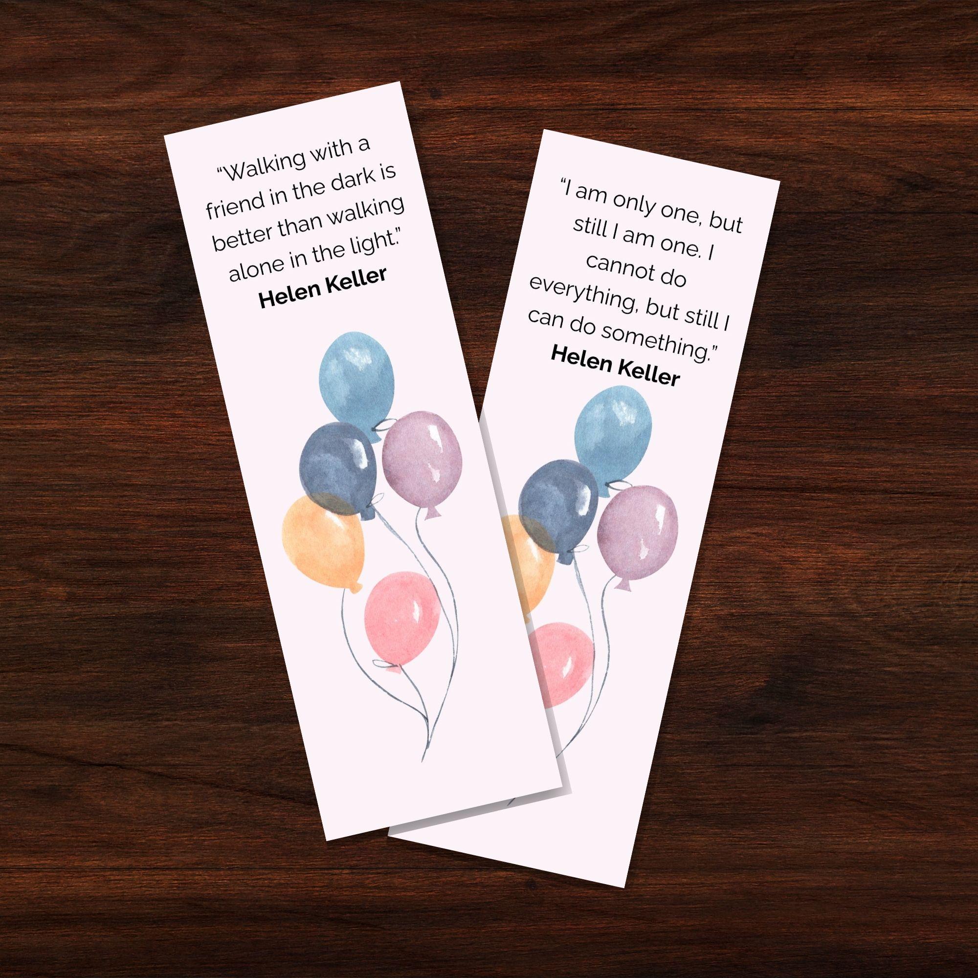 Printable Inspirational Bookmarks Set | Helen Keller Quotes | Digital ...