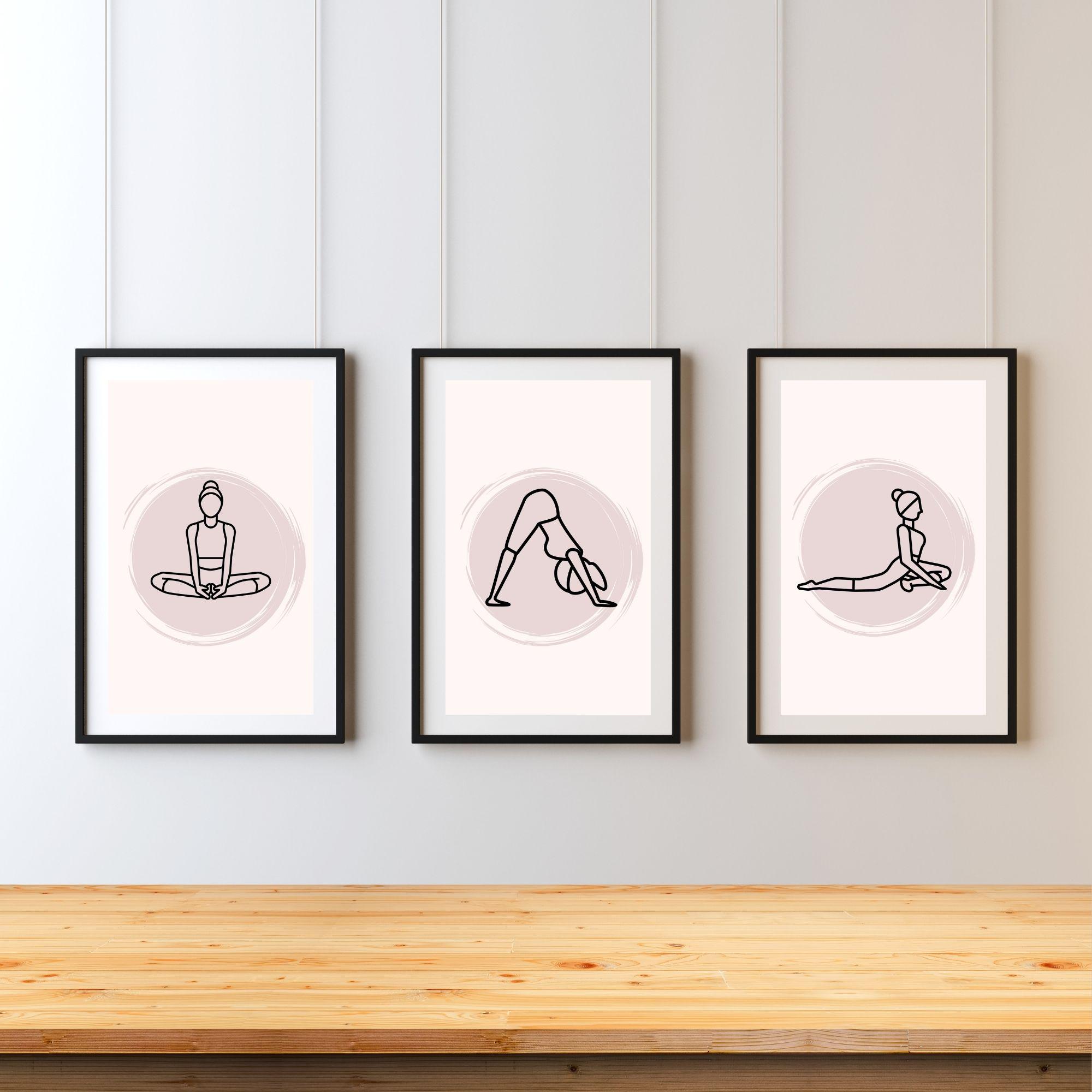 Pilates Printable Wall Art 6 Piece Wall Art Pilates Line Art Set Health ...
