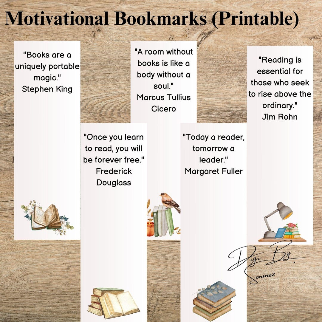 Quotes About Reading Bookmarks Bundle, Book Lovers Gift, 20 Bookmarks ...