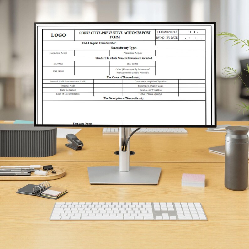 Corrective & Preventive Actions Readiness Form | ISO 9001 CAPA Tracking ...