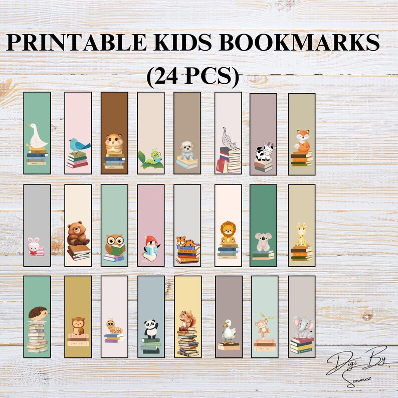 Fun Printable Bookmarks for Kids – 24 Cute Animal Reading Gifts ...