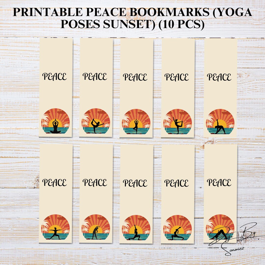 Printable Yoga Bookmarks: Meditation Gift Set (10-pack PDF) - Etsy