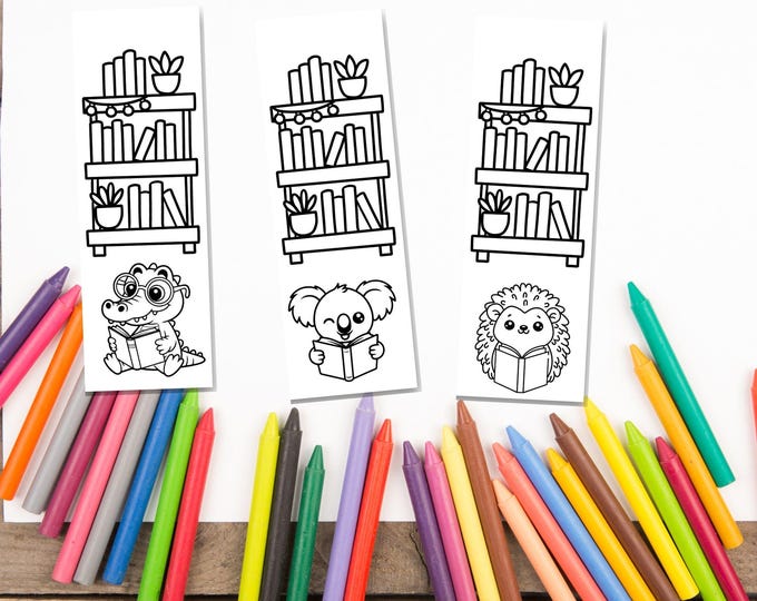Baby Animal Coloring Bookmarks for Kids, Cute Animal Coloring Bookmarks ...