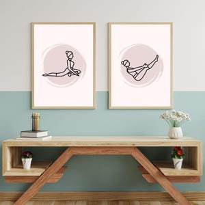 Pilates Printable Wall Art 6 Piece Wall Art Pilates Line Art Set Health ...