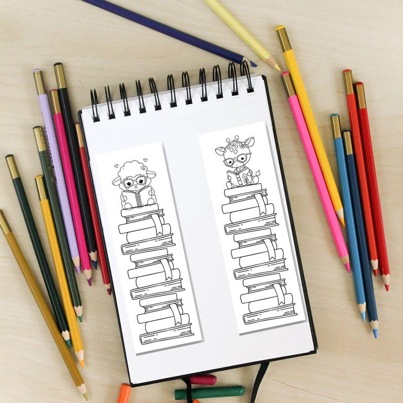 Printable Animal Coloring Bookmarks for Kids – 12 Cute Bookmarks – DIY ...