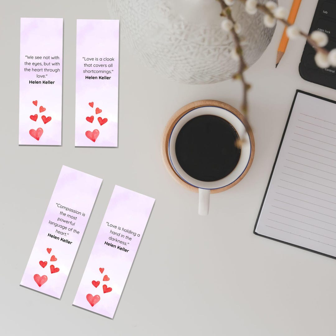 Inspirational Printable Bookmarks - Self-love Digital Gift for Readers ...