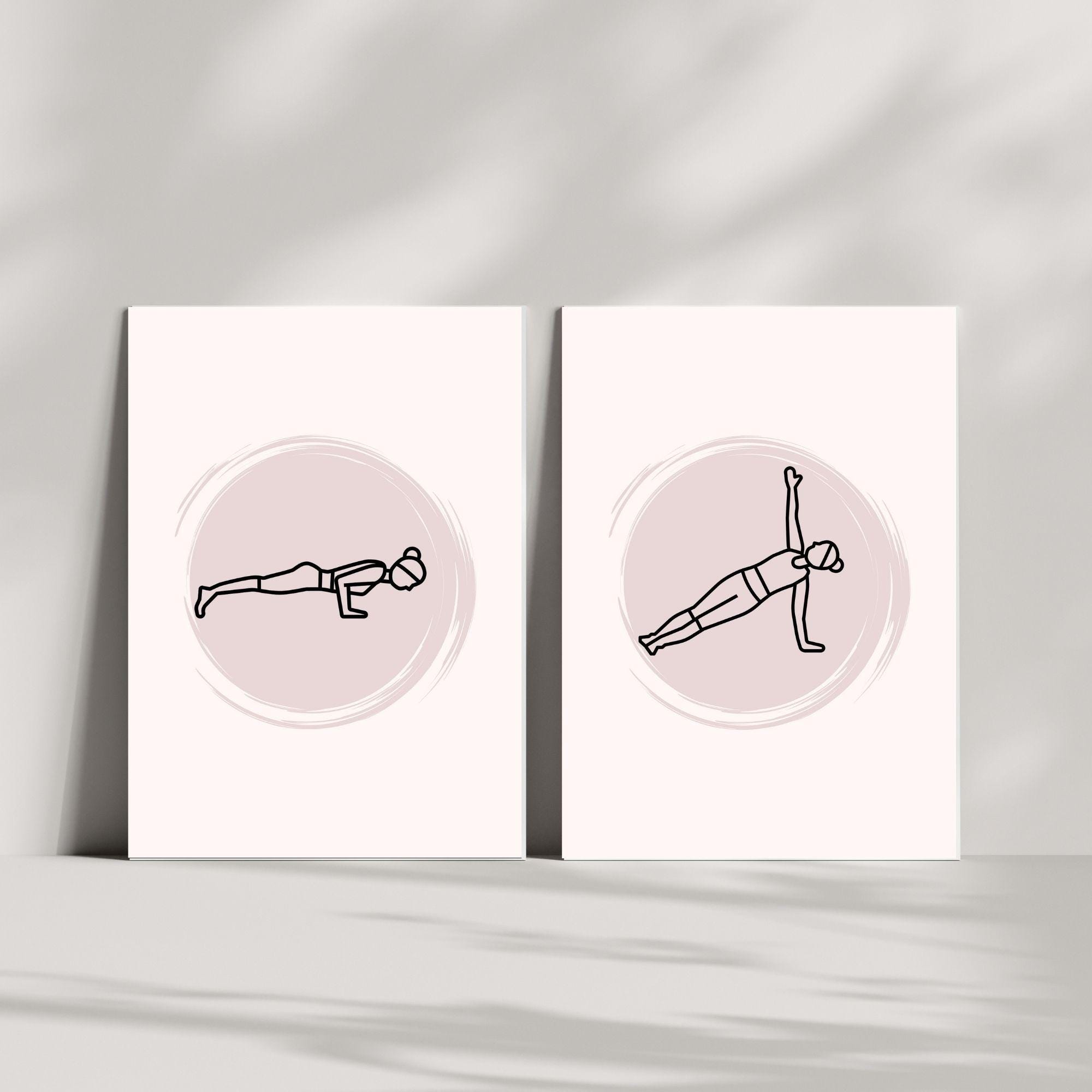 Pilates Printable Wall Art 6 Piece Wall Art Pilates Line Art Set Health ...