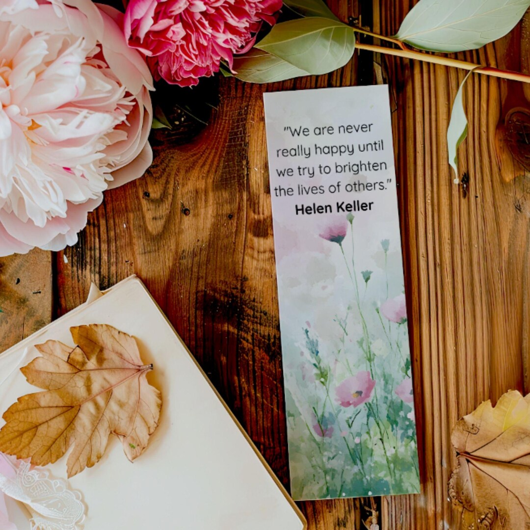 Spring Quote Bookmarks – Helen Keller Happiness Quotes, Printable ...