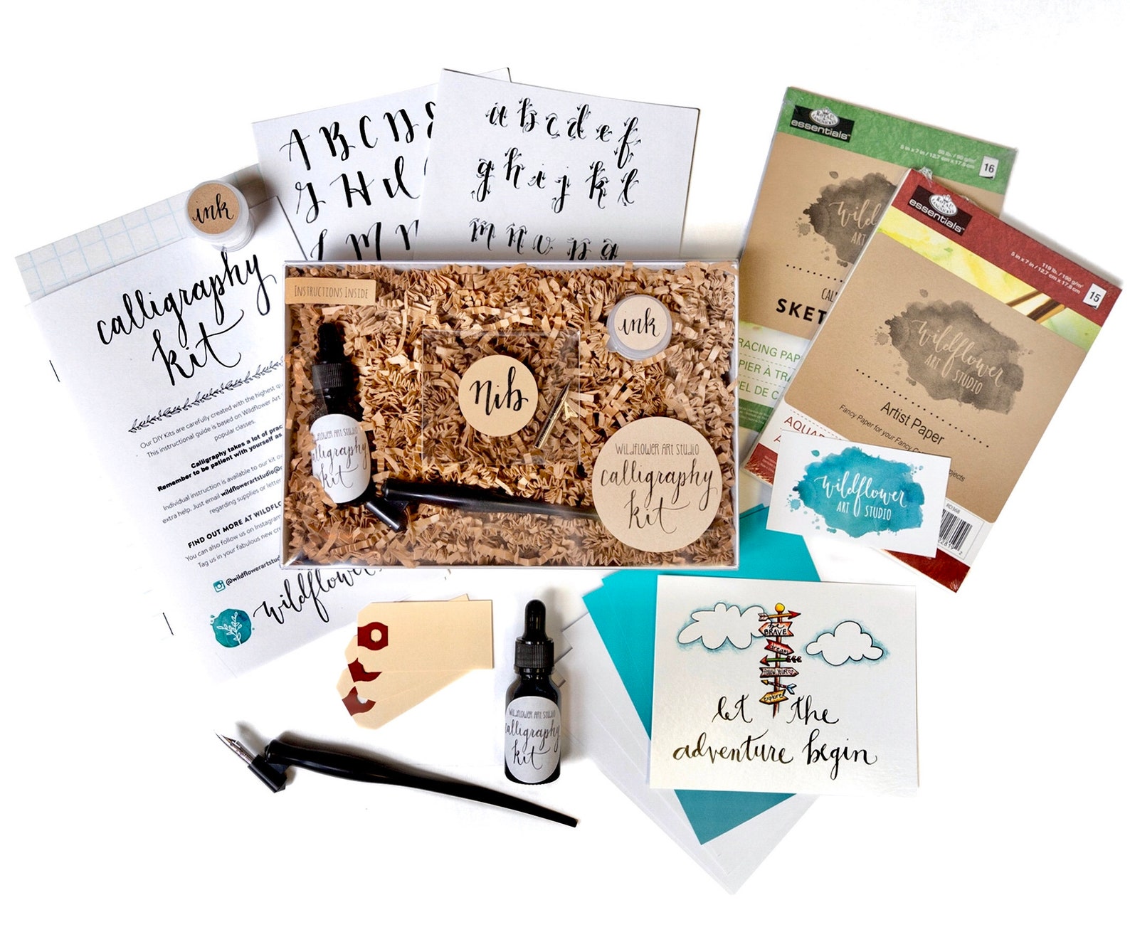 Beginner DIY Kit Set Hand Lettering Kit Watercolor Painting - Etsy Canada