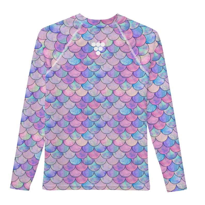 Girls Tween Mermaid Scales UPF 40 Sun Protection Rash Guard - Etsy