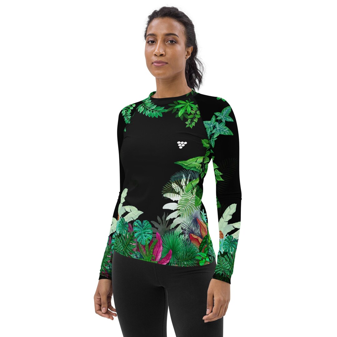 UPF 50+ Rash Guard 'hawaii Gardens' Surf Swim SUP UPF 50 Swim Sun Short ...