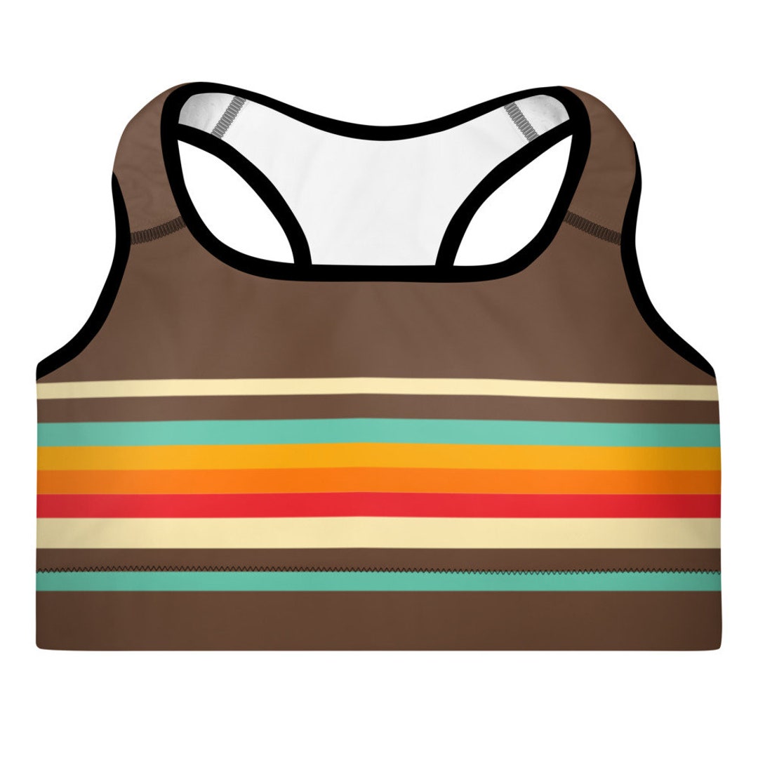 Vintage 70s Stripe Swim Sports Bra - Yoga, Gym, Swim, SUP, Surf - Etsy