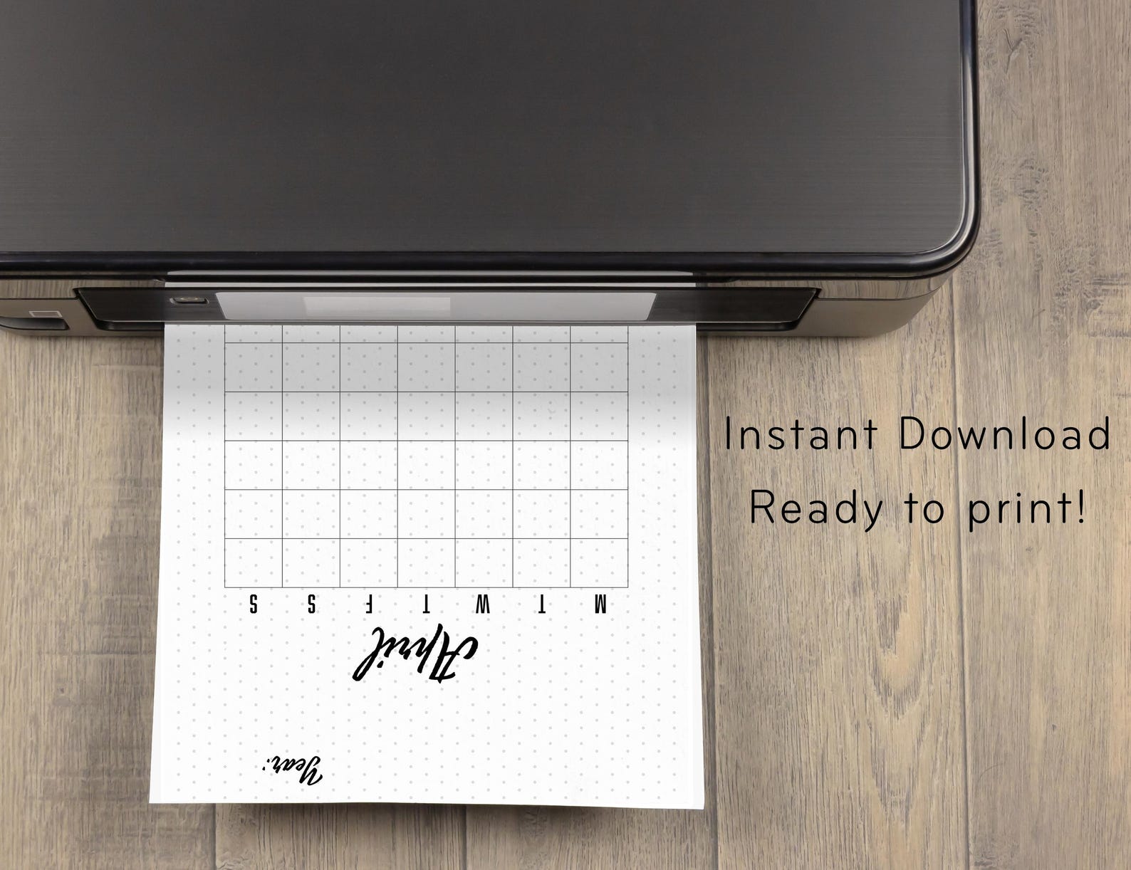 Printable Everlasting Calendar, Minimalist Calendar Vertical, Elegant ...