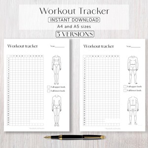 Yearly Workout Tracker Printable, Gym Plan Chart, A Year in Pixels, A4 ...
