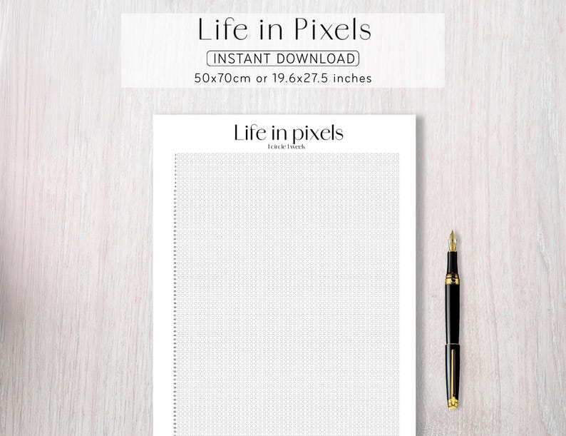 Life Calendar Printable: 80-year Grid, Minimalist Time Tracker (digital ...