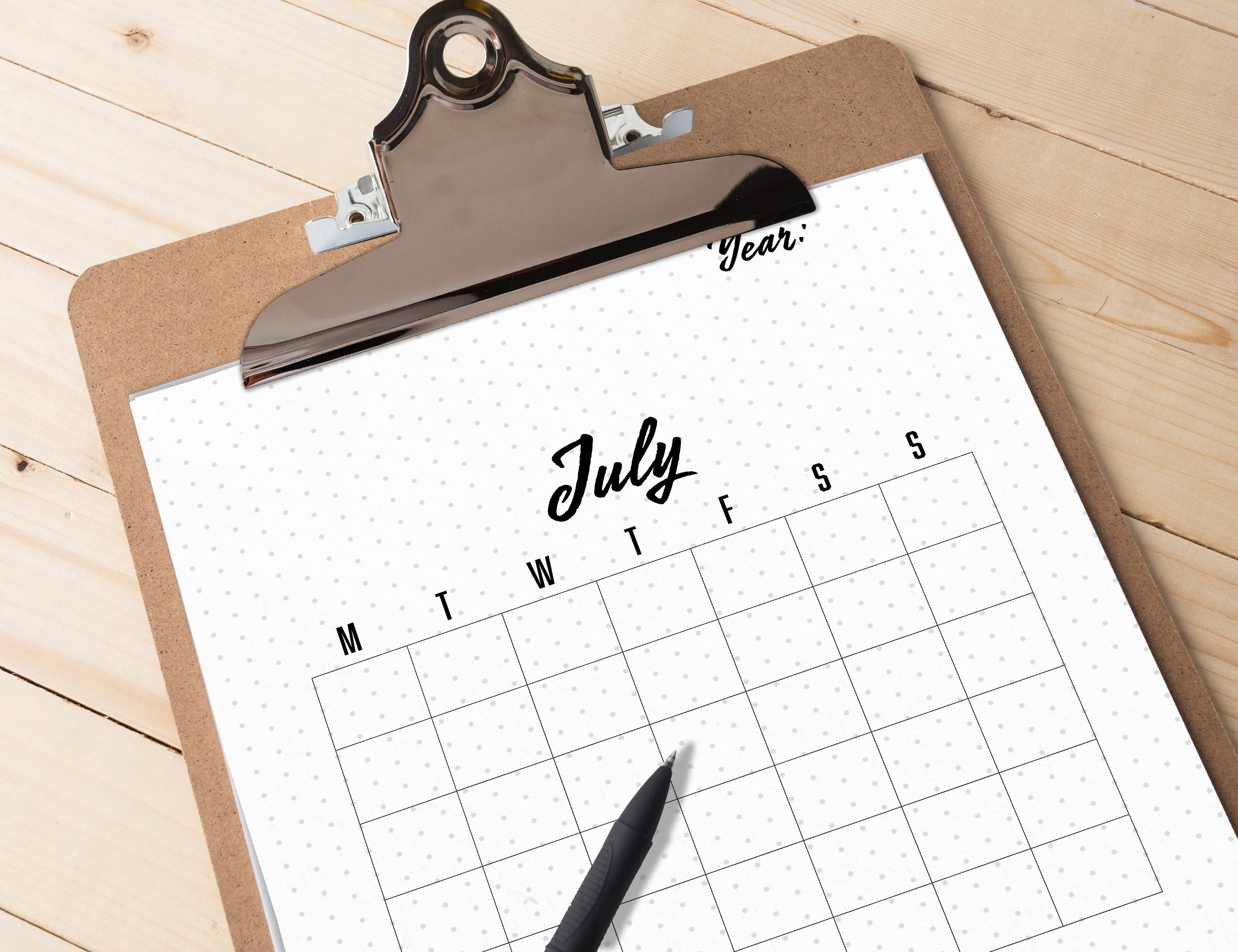 Printable Everlasting Calendar, Minimalist Calendar Vertical, Elegant ...
