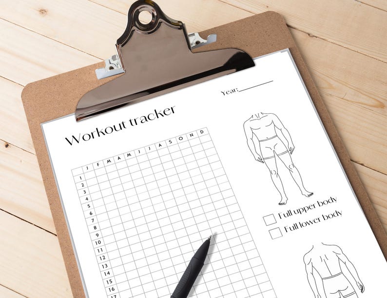 Yearly Workout Tracker Printable, Gym Plan Chart, A Year in Pixels, A4 ...