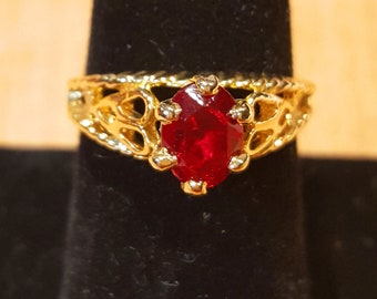 Faux ruby ring | Etsy