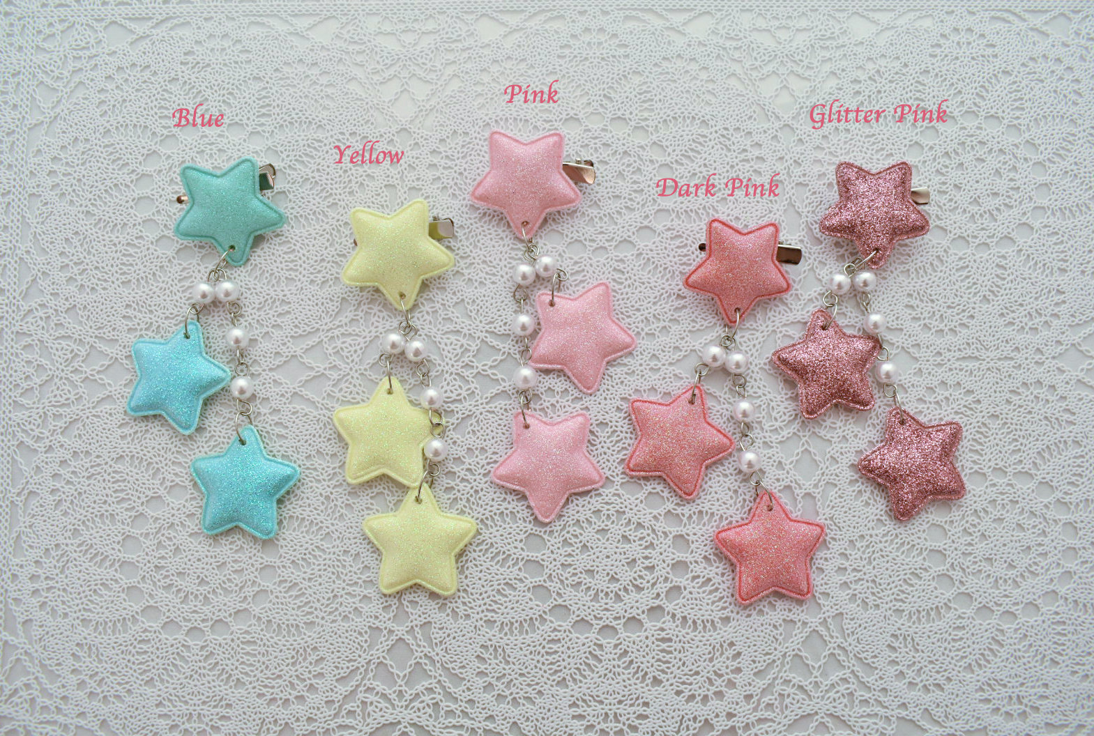 2-way Pastel Star Clips Choose Your Combo - Etsy