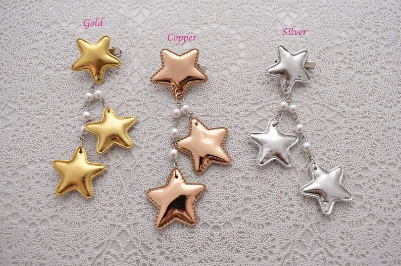 2-way Metallic Star Clips Choose Your Color | Etsy
