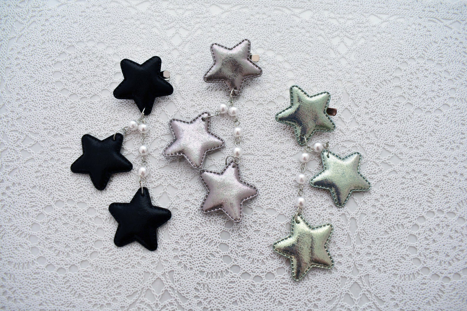 2-Way Soft Metallic Star Clips Choose your color | Etsy