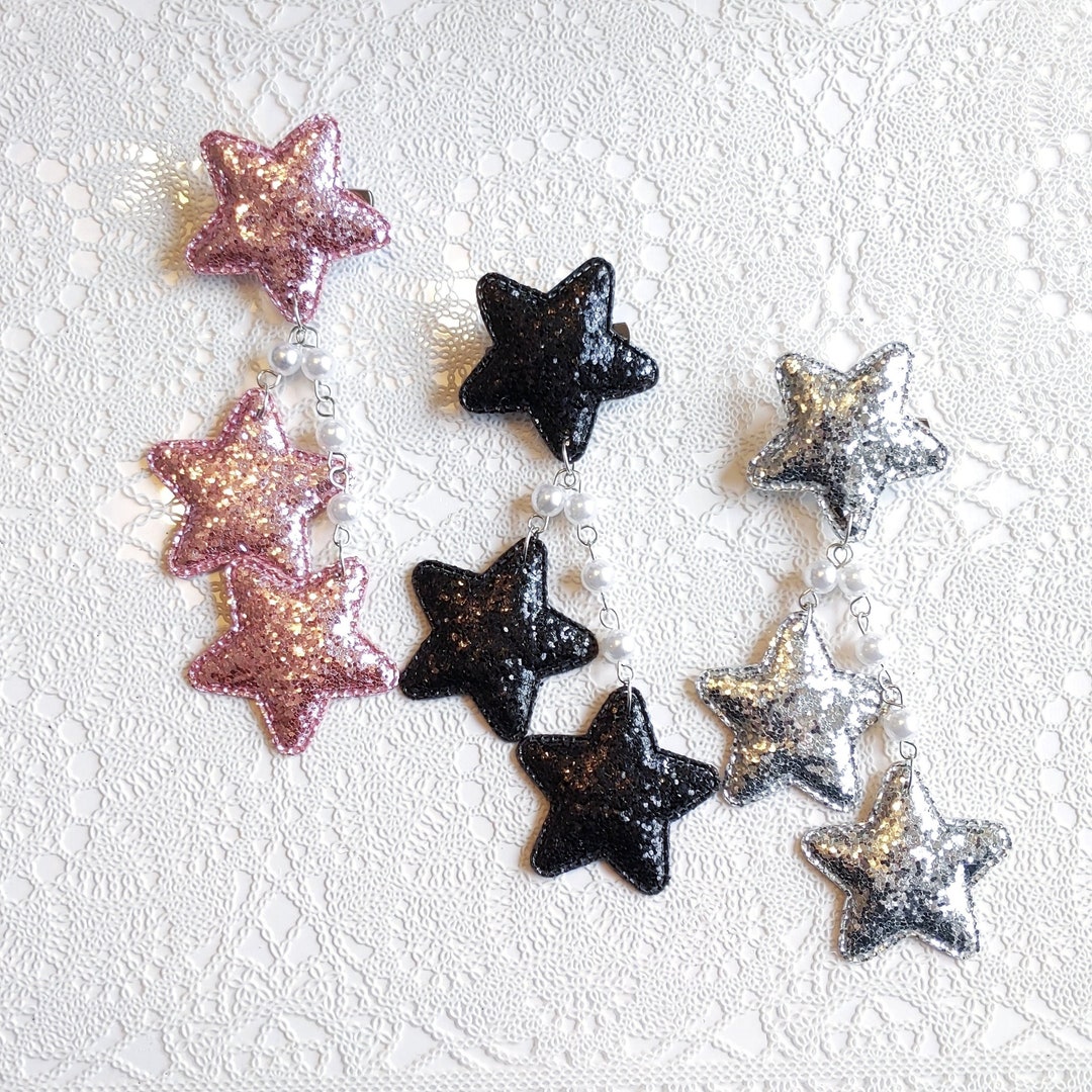 2-way Glam Glitter Star Clips Choose Your Color - Etsy