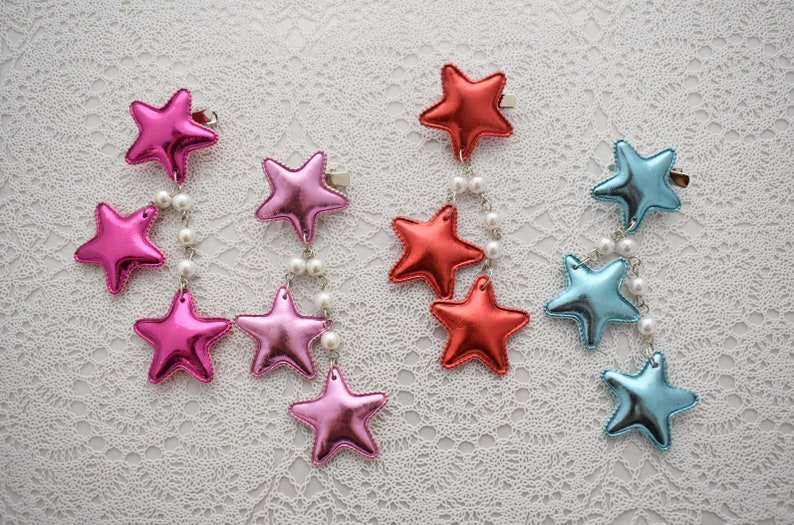 2-way Metallic Star Clips Choose Your Color | Etsy