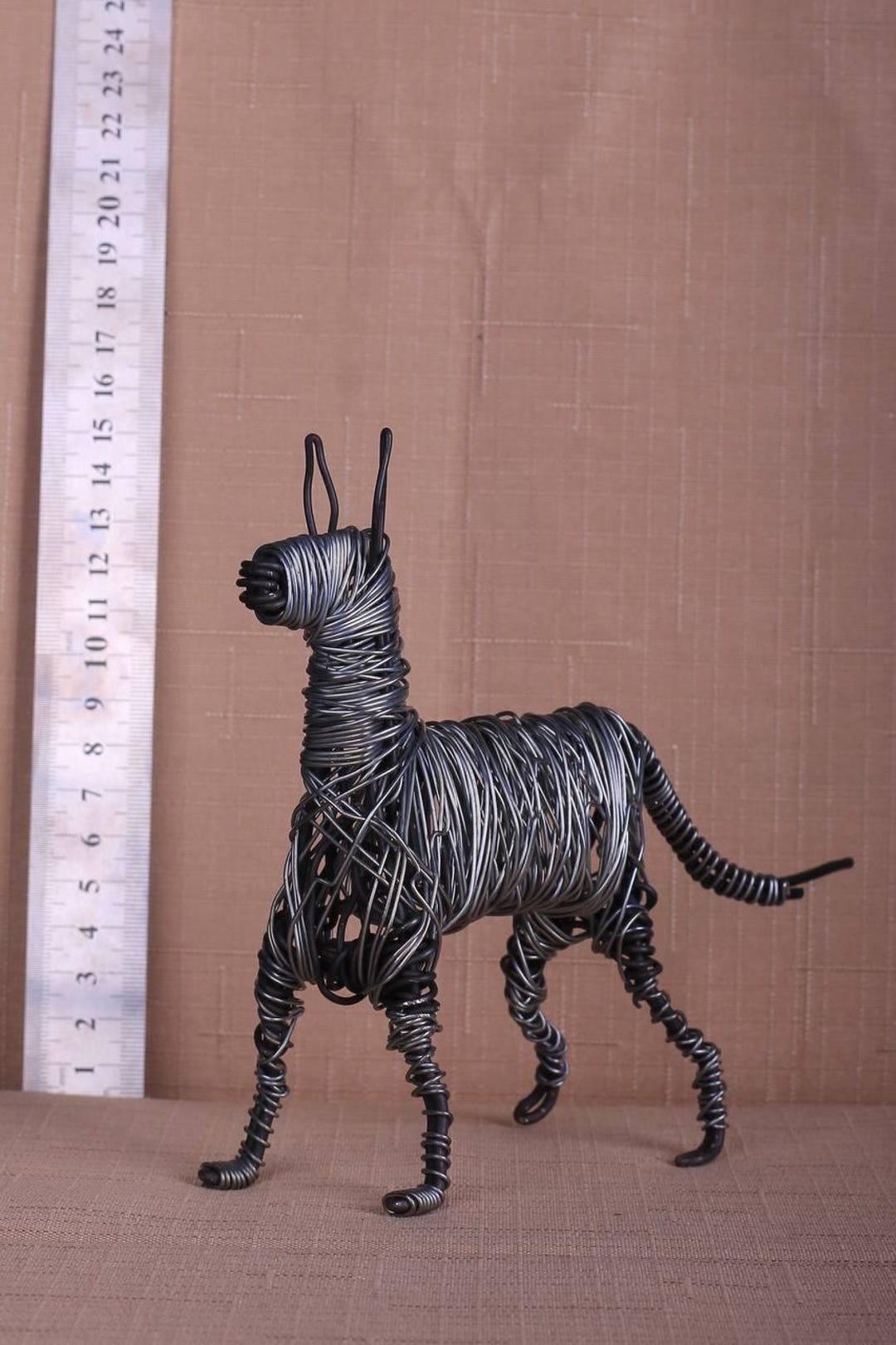 Handmade Wire Dog Sculpture-unique Decor- Modern 3D Art - Handmade ...