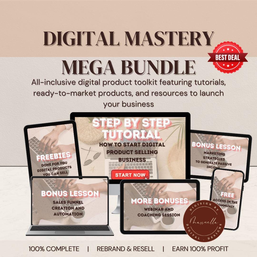 Digital Mastery Mega Bundle - Digital Products Selling - Etsy