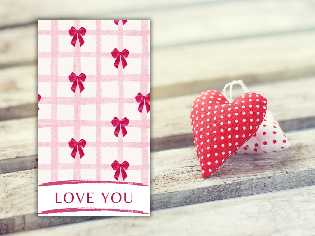 Card Pink Coquette Cookie Card Valentine's Day Cookie Tag Pink Coquette ...