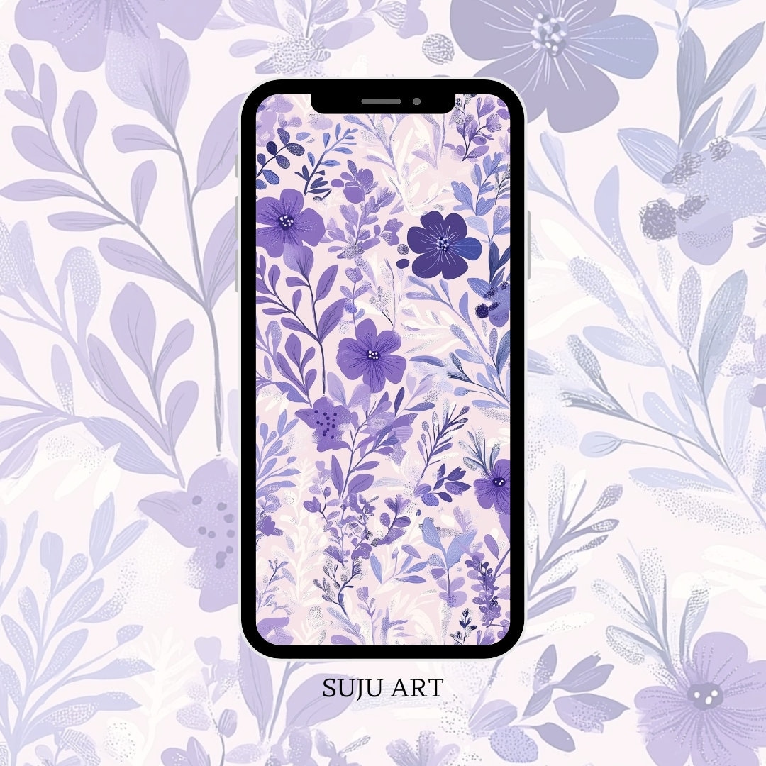 Purple Flowers Smartphone Wallpaper | Phone Floral Lock Screen | Phone ...