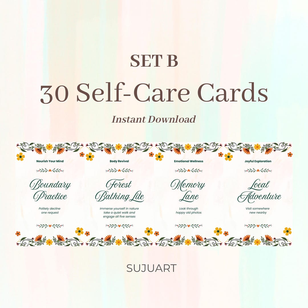 30 Self Care Cards| Positive Card Deck for Self-help, Self-care & Self ...