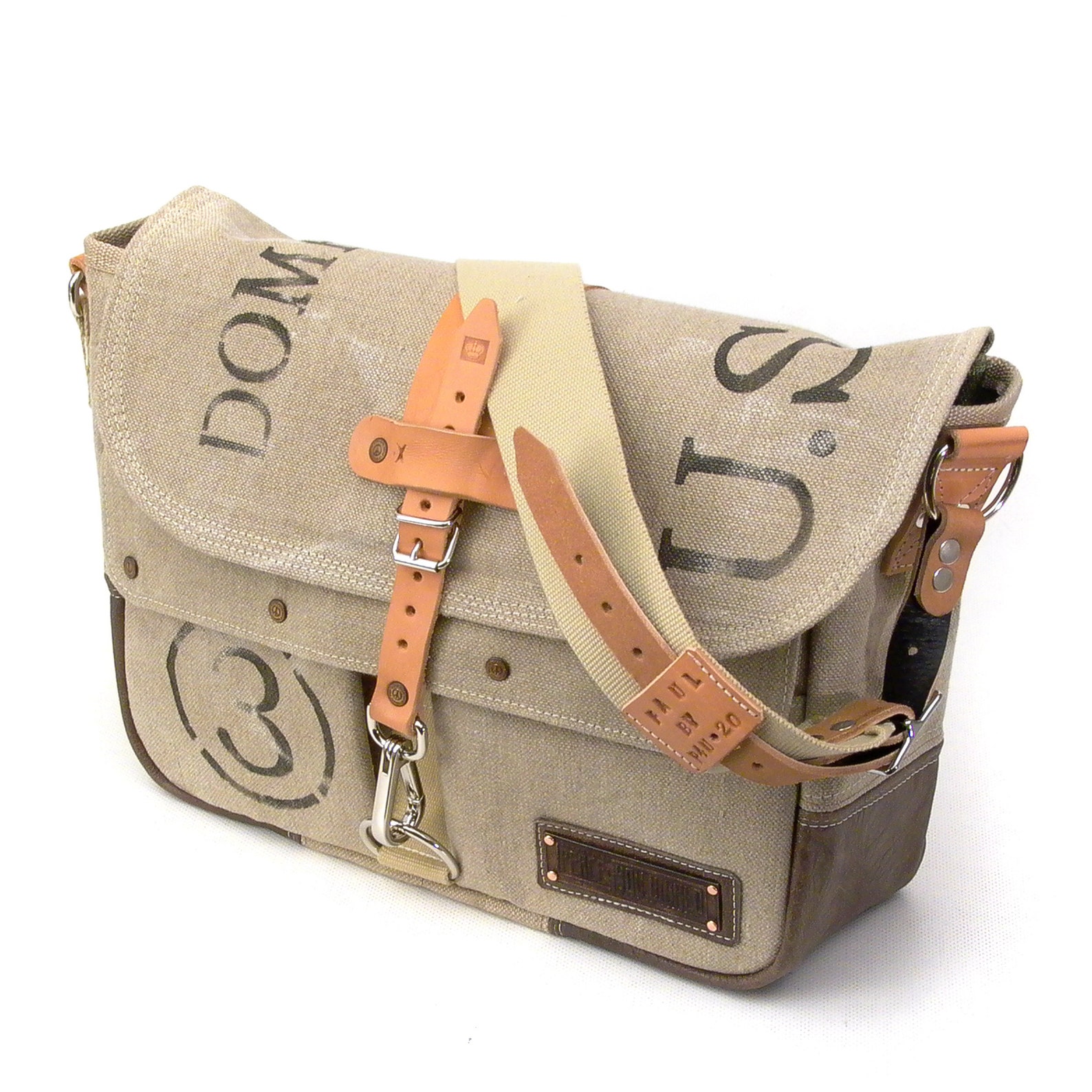 Upcycled Canvas Messenger Bag: Vintage Military Postbag Laptop Bag 2088 ...