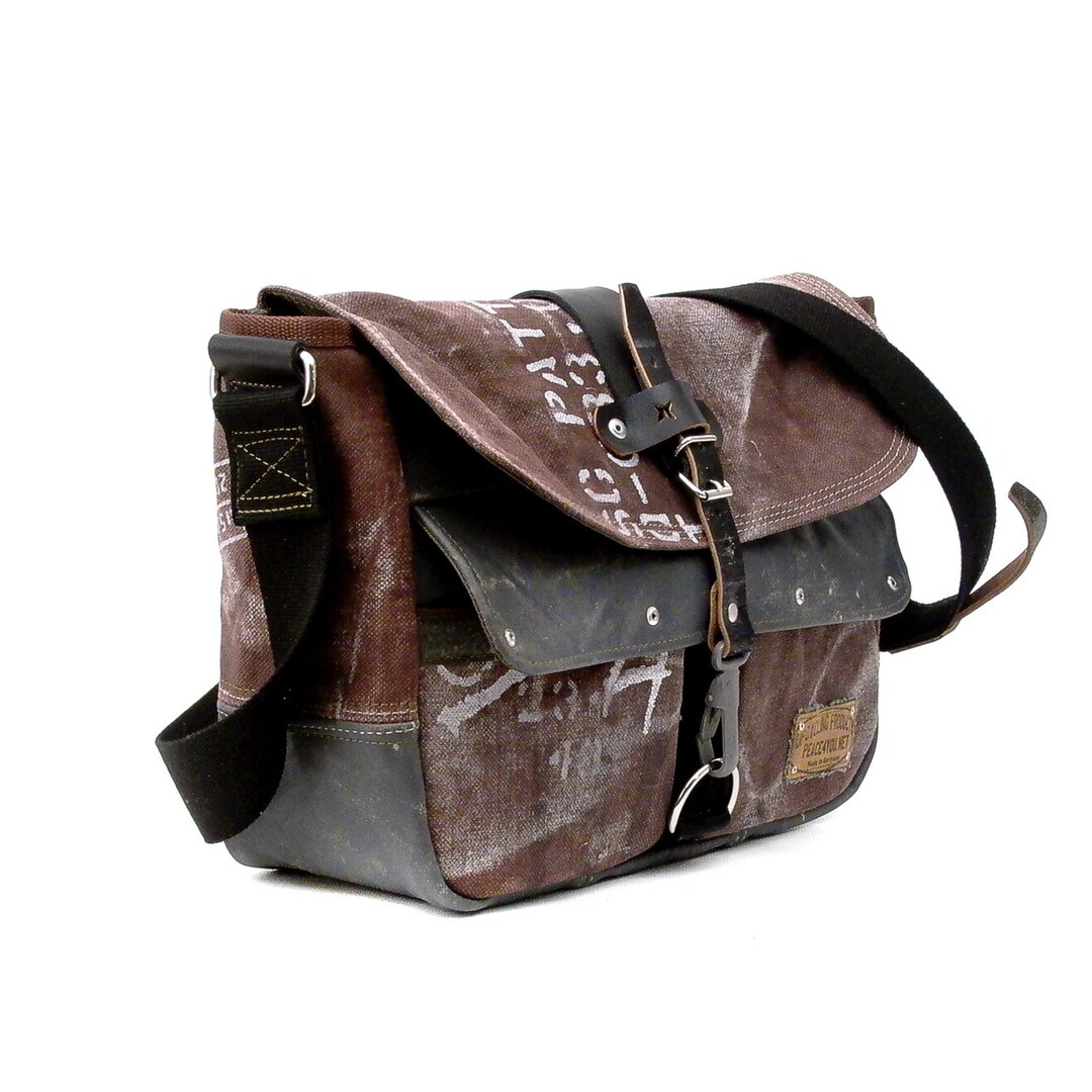 Painted Bag,canvas Messenger Bag,crossbody Bag,distressed Looking Bag ...