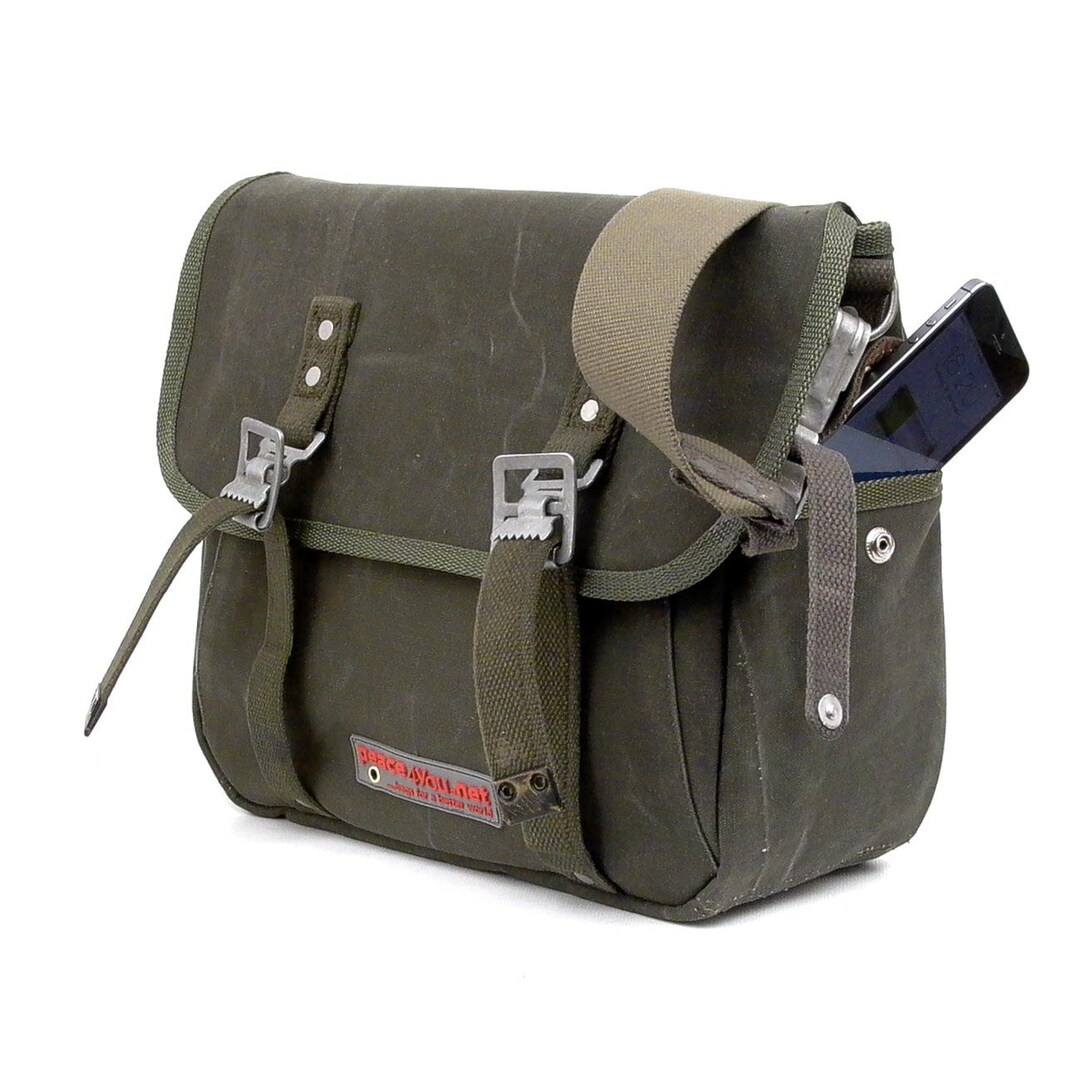 Upcycled German Army Duffle Bag Messenger: Vegan Crossbody 2080 - Etsy