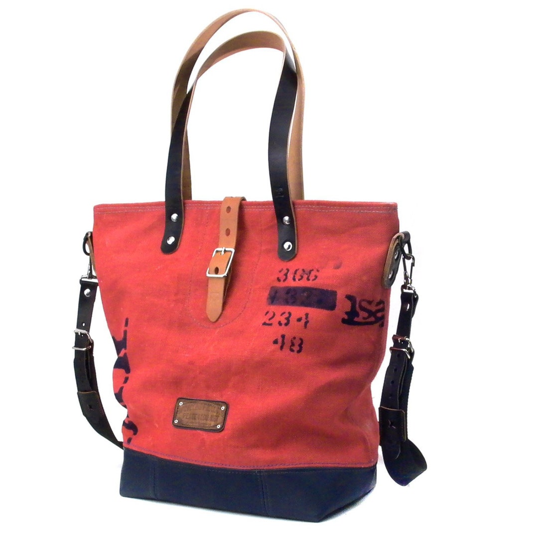 Red Canvas Shoulder Handbag Top Handle Bag Crossbody Bag - Etsy