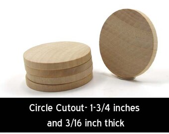 Unfinished Wood Circle Cutout 1-1/2 in diameter with 1 inch | Etsy