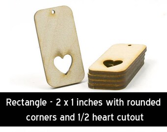 Unfinished Wood Rectangle 2 inches tall by 1 inch wide and | Etsy