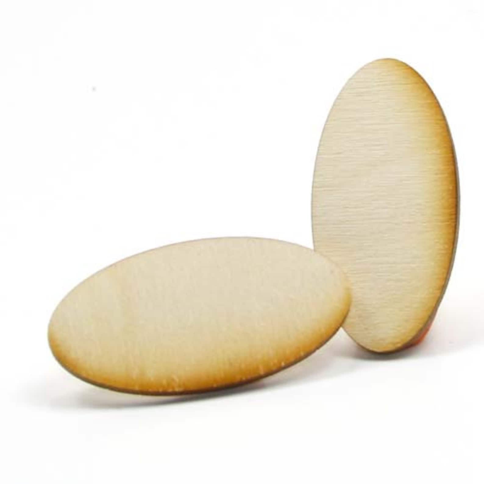 Unfinished Wood Oval - 1-1/2 Inches Tall by 3/4 Inches Wide and 1/8 ...