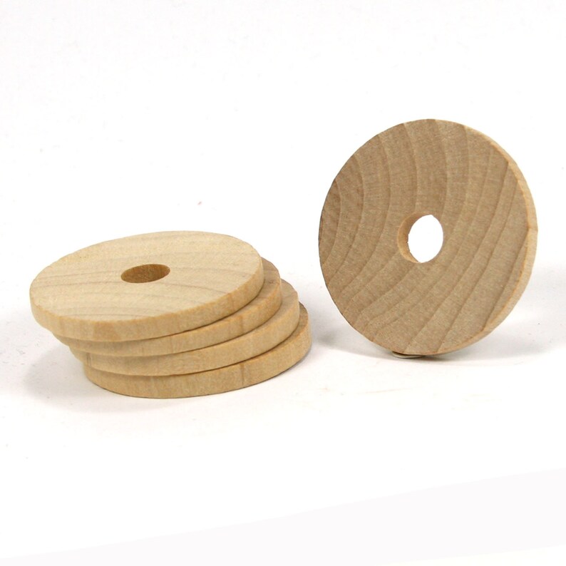 Unfinished Wood Washer Round - 1-3/4 in Diameter and 3/16 Inches Thick ...
